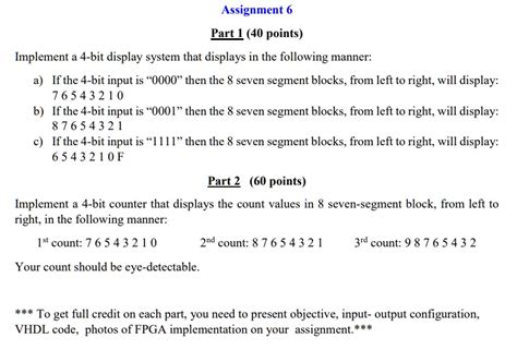 SOLVED Assignment 6 Part 1 40 Points Implement A 4 Bit Display System That Displays In The
