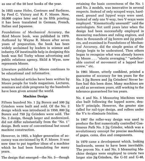 Moore First 50 Years Of Precision Machine Tools