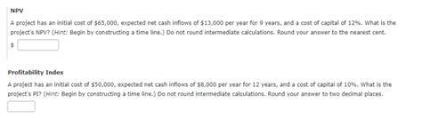 Solved Npv A Project Has An Initial Cost Of 65 000