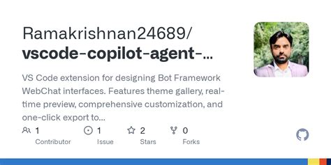 Github Ramakrishnan24689vscode Copilot Agent Tool Extension Vs Code Extension For Designing