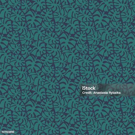 녹색 손으로 그린 몬스터 잎 파란색 이음새가 없는 패턴 벡터 단일 이미지에 대한 스톡 벡터 아트 및 기타 이미지 단일 이미지