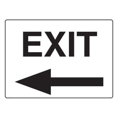 Exit Left Arrow Safety Signs Direct