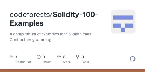 Github Codeforests Solidity Examples A Complete List Of Examples For Solidity Smart