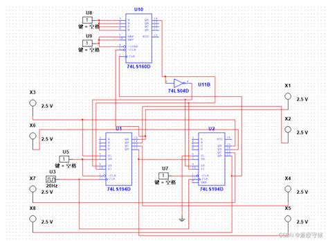 74ls160和74ls194设计流水灯循环 74ls194彩灯依次亮8彩灯 csdn博客