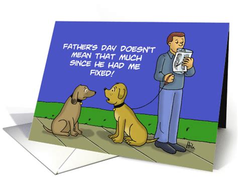 Humorous Fathers Day Card With Cartoon Of Two Dogs Talking Card
