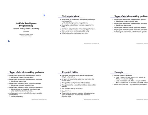 making decisions artificial intelligence programming cs 662 docsity