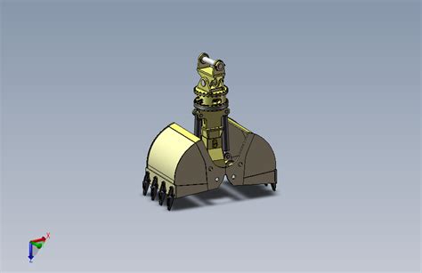 挖掘机抓斗solidworks 2019模型图纸下载 懒石网