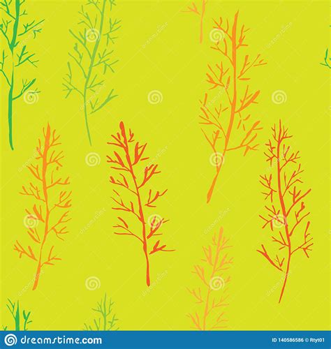 Seamless Pattern With Naked Trees Hand Drawn Grunge Ink Background Vector Illustration Stock