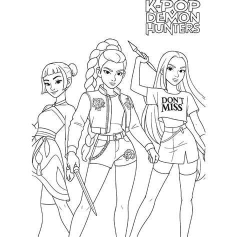 Coloriage Personnages De Kpop Demon Hunters Télécharger Et Imprimer Gratuit Sur