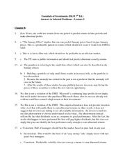 Essentials Of Investments Chapter Solutions Essentials Of Investments BKM Th Ed Answers To