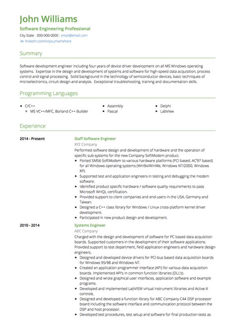 Web Developer CV Examples Templates VisualCV