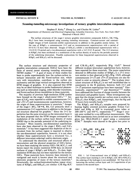 Pdf Scanning Tunneling Microscopy Investigations Of Ternary Graphite Intercalation Compounds