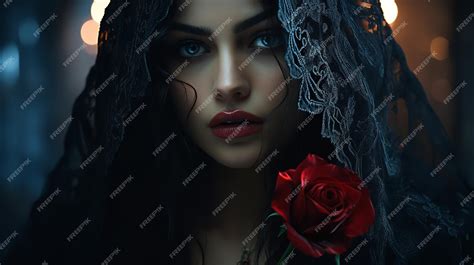 Premium Photo A Mysteriously Pretty Woman Wearing A Gothic Outfit