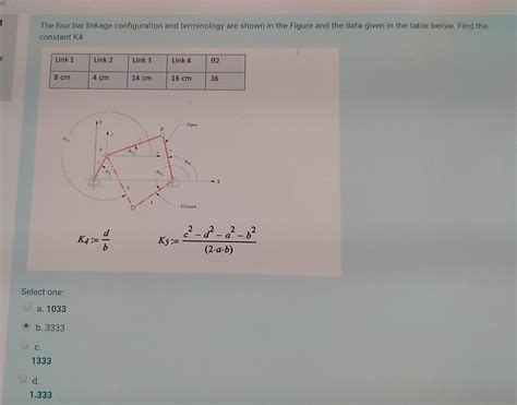 Solved 7 The four bar linkage configuration and terminology | Chegg.com