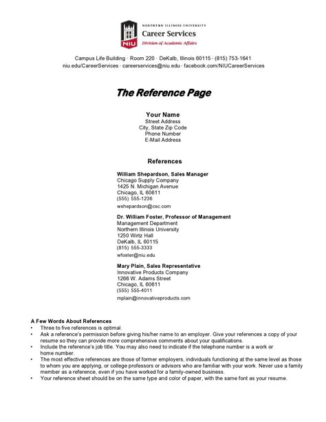 40 Professional Reference List Templates 100 Free