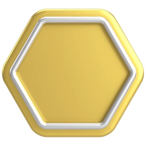 Premium Photo 3d Hexagon Button Empty Button 3d Illustration