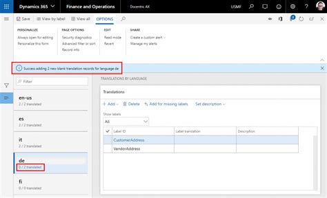 User Defined Labels Docentric Ax
