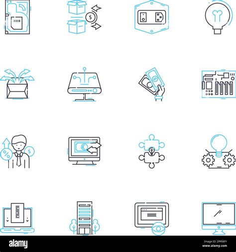 Web Based Marketplace Linear Icons Set E Commerce Platform Transactions Marketplace Bidding