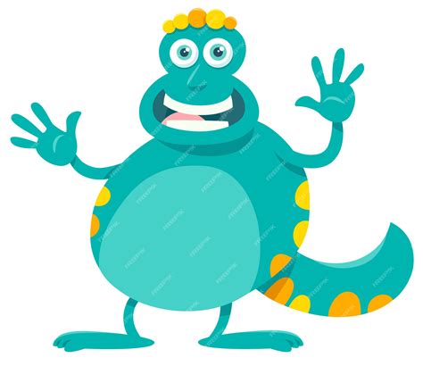 Ilustración De Dibujos Animados Del Personaje De Fantasía Monstruo Vector Premium