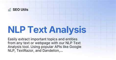 Nlp Text Analysis Seo Utils