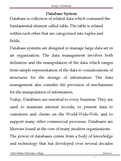 Design A Database Pdf Databases Relational Database
