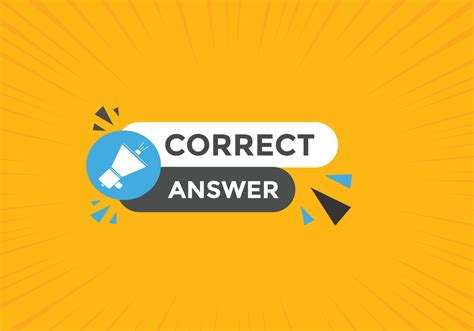 Correct Answer Text Button Correct Answer Speech Bubble Correct Answer Banner Label Template