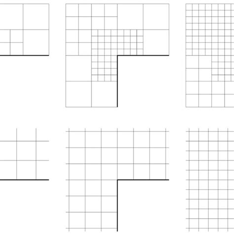 sketch of various meshes involved from stage 1 left to stage 5