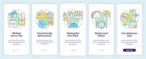Premium Vector Saving Travel Tips Onboarding Mobile App Screen