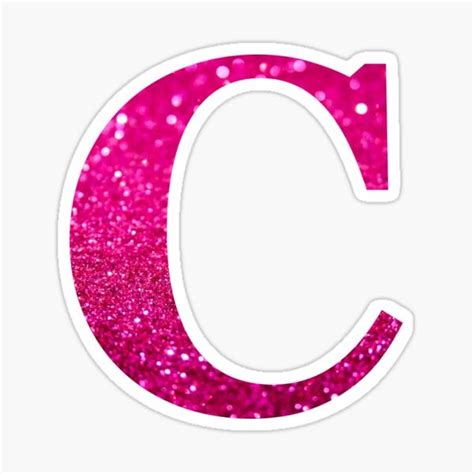 Pink Glitter Letter C Stickers Redbubble
