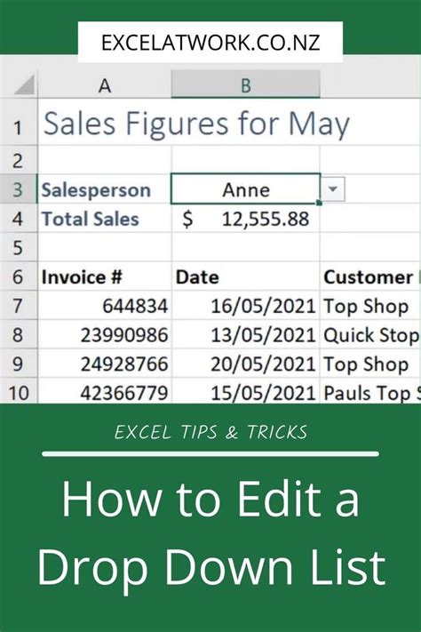 how to edit a dropdown box in excel excel tips for beginners artofit