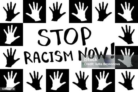 인종차별을 중지 인종 불평등과 혁명적 인 디자인에 항의 반 인종 주의의 주제에 손으로 작성 벡터 문자 낙서 전단지 스티커 포스터용 0명에 대한 스톡 벡터 아트 및 기타