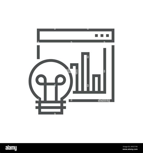 Analytics Vector Icon Analytics Concept Stroke Symbol Design Thin