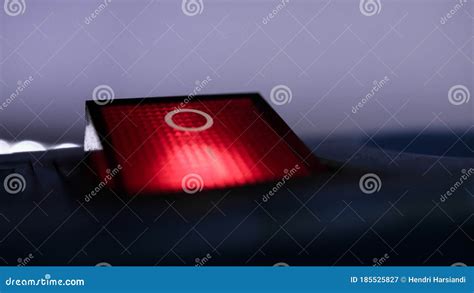 Switch Button With Red Light Stock Image Image Of Single Electricity