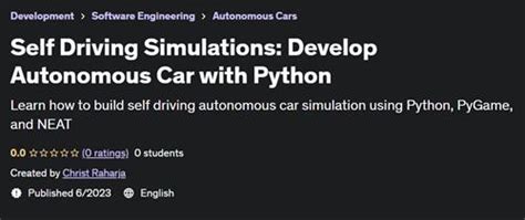 Self Driving Simulations Develop Autonomous Car With Python