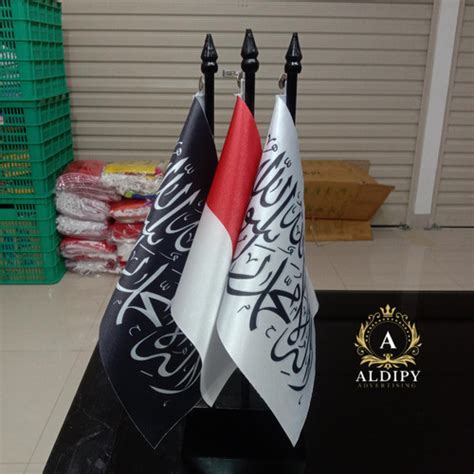 Jual Bendera Al Liwa Ar Rayah Indonesia Dan Tiang Kayu Meja Lobang 3
