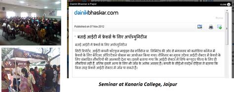 Campus Placements By It Company In Jaipur India Thoughtful Minds