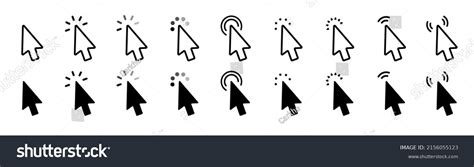 Mouse Click Cursor Set Hand Cursor Stock Vector Royalty Free 2156055123 Shutterstock