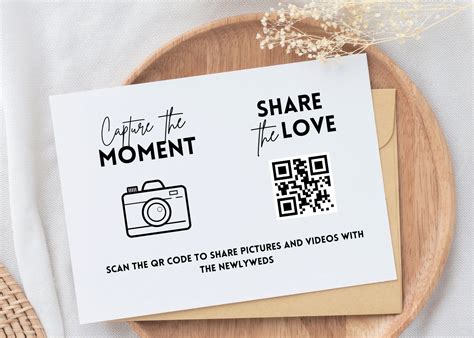 qr code card capture the moment photo sharing sign template digital