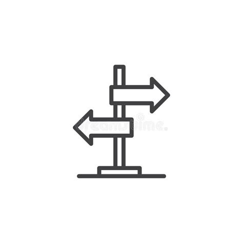 Signpost Pointer Outline Icon Stock Vector Illustration Of Outline