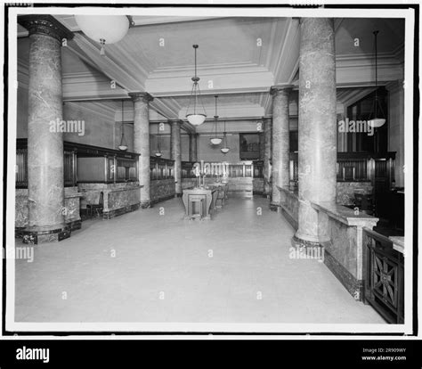 Main Banking Room Second National Bank Boston Mass Between 1905