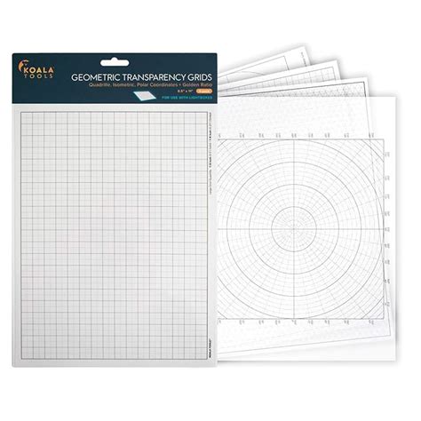 Buy Koala Tools Geometric Grid Transparency Sheets Variety Pack Of 4