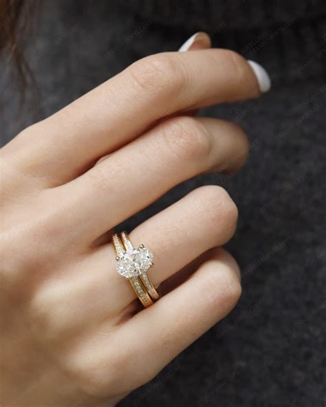 Yellow Gold Oval Engagement Rings With Wedding Band 60 Photos