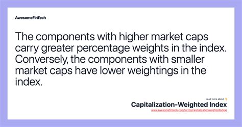 Capitalization Weighted Index Awesomefintech Blog