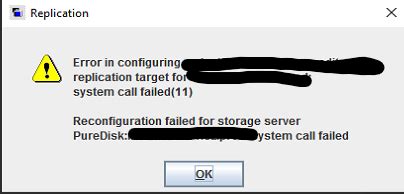 Replication target for Storage Server failed | VOX