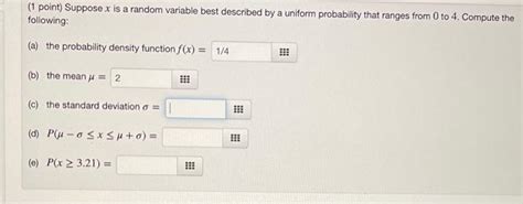 solved transcribed image text 1 point suppose x is a random