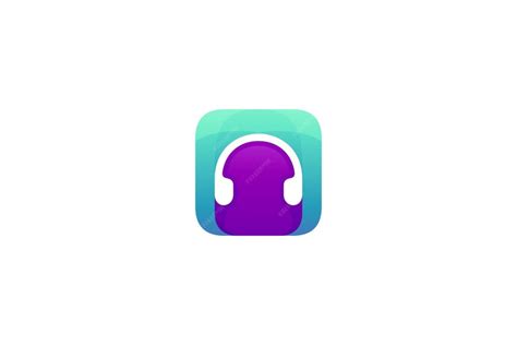 Premium Vector Headset Logo In Box Design With Purple And Green Color