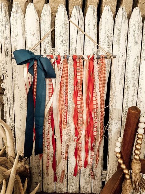 Rag Flag Etsy Rag Flag 4th July Crafts Fourth Of July Decor