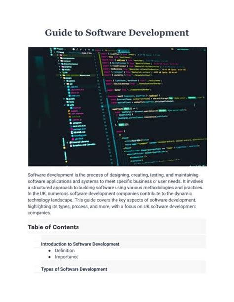guide to software development pdf