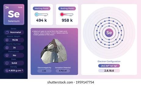 Selenium Electron Configuration Properties Vector Illustration Stock Vector Royalty Free