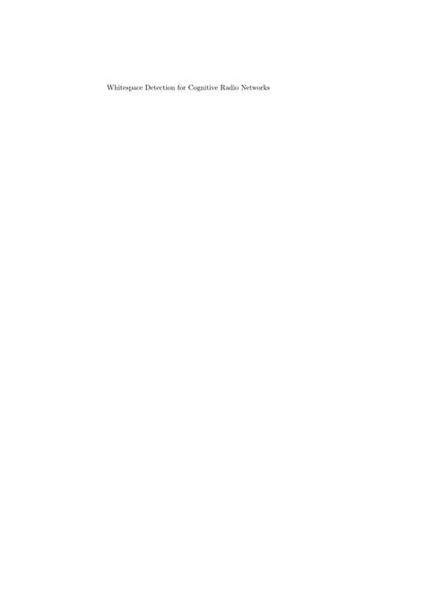 pdf spectrum sensing for cognitive radio networks